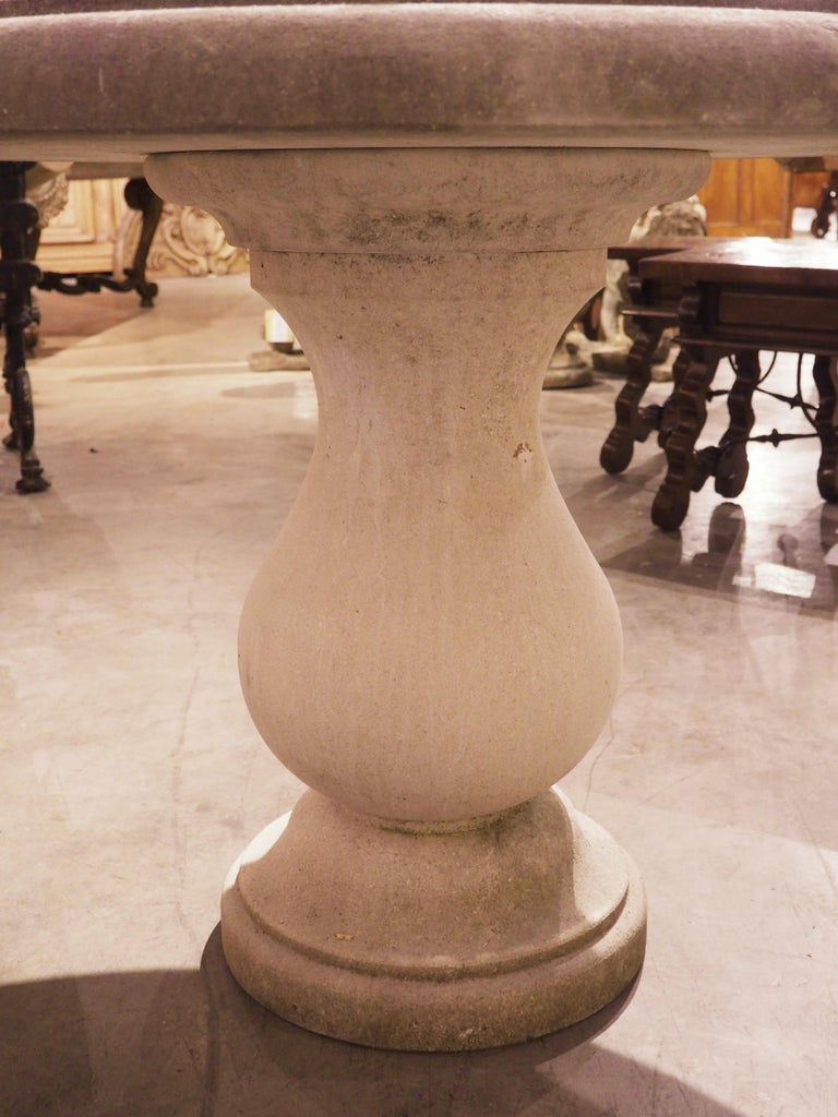 Circular Carved Limestone Table with Baluster Form Base from Italy For ...