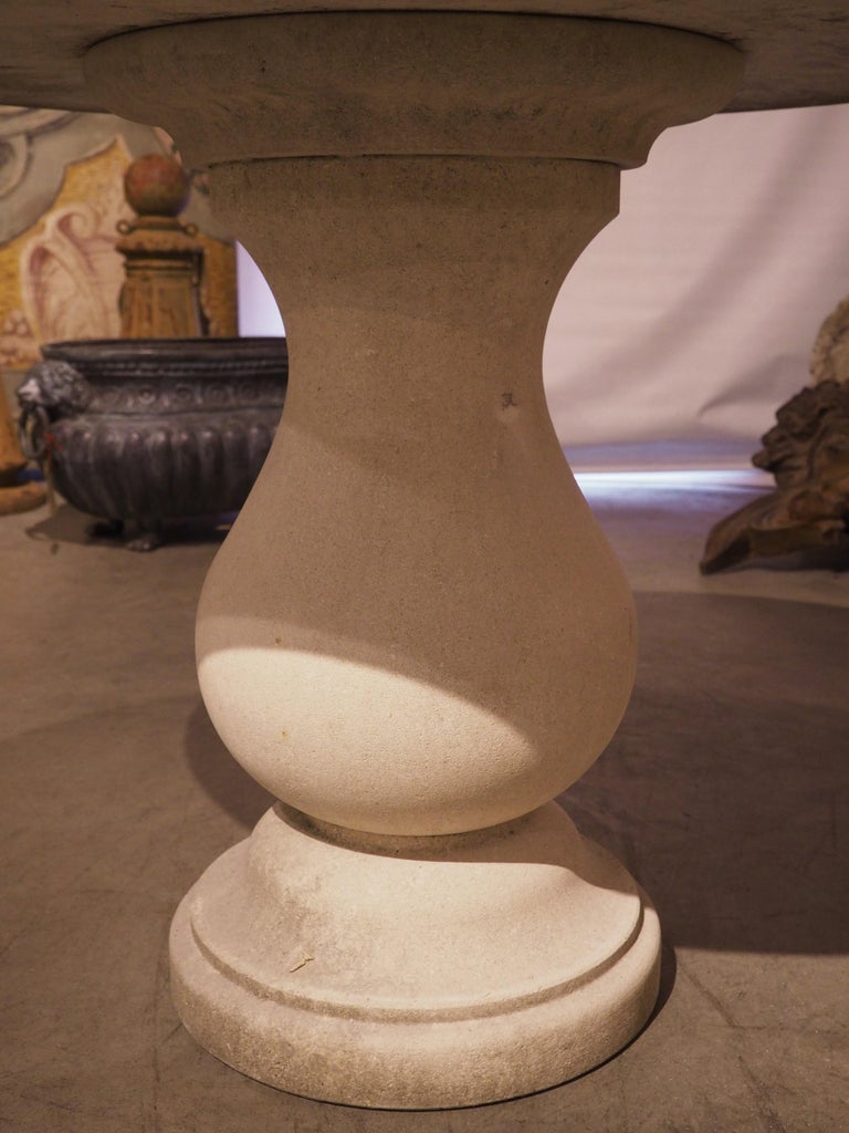 Circular Carved Limestone Table with Baluster Form Base from Italy For ...