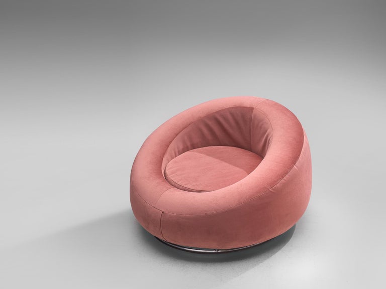 Circular Club Chair in Pink Velvet For Sale at 1stDibs | club pink ...