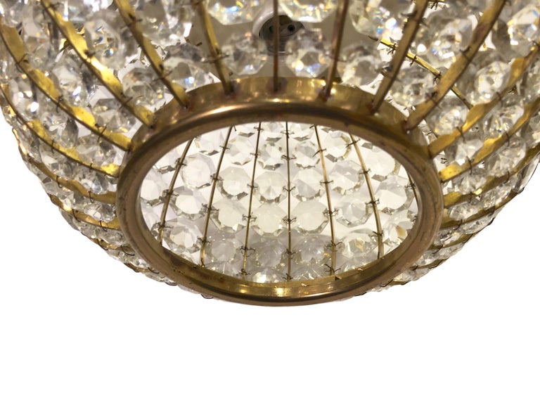 Circular Crystal Light Fixture For Sale at 1stDibs