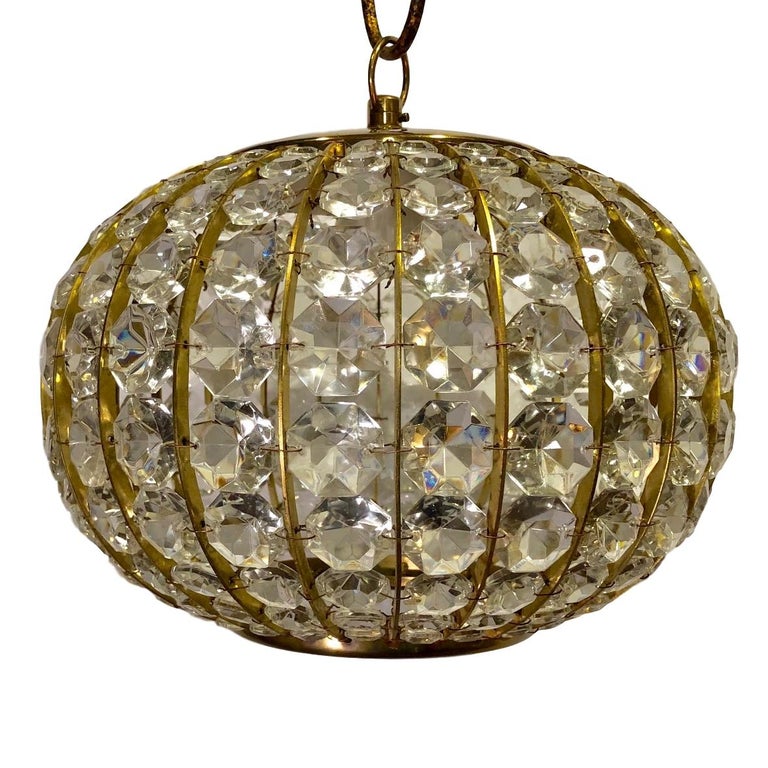 Circular Crystal Light Fixture For Sale at 1stDibs