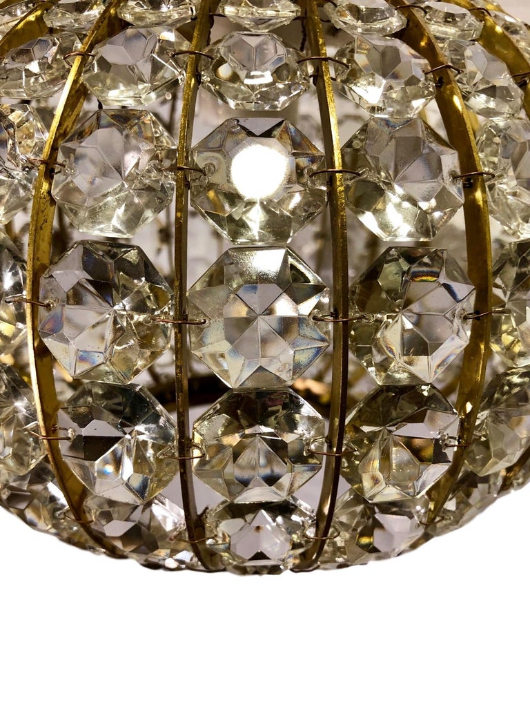 Circular Crystal Light Fixture For Sale at 1stDibs