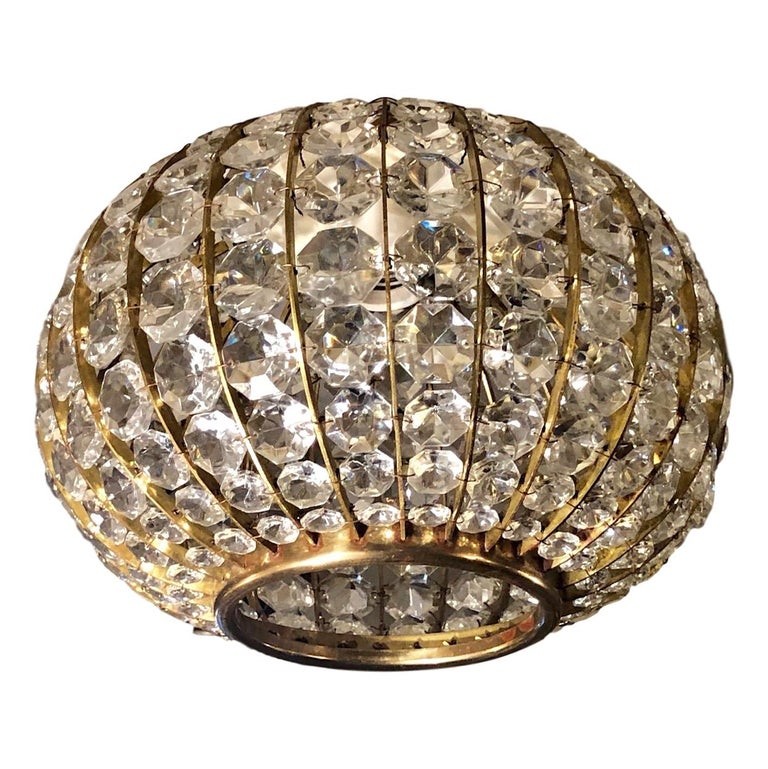 Circular Crystal Light Fixture For Sale at 1stDibs