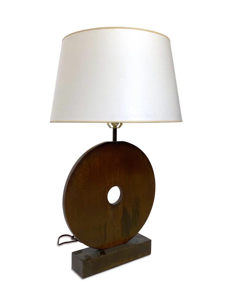 Circular Iron Lamp Designed by Juan Montoya For Sale at 1stDibs