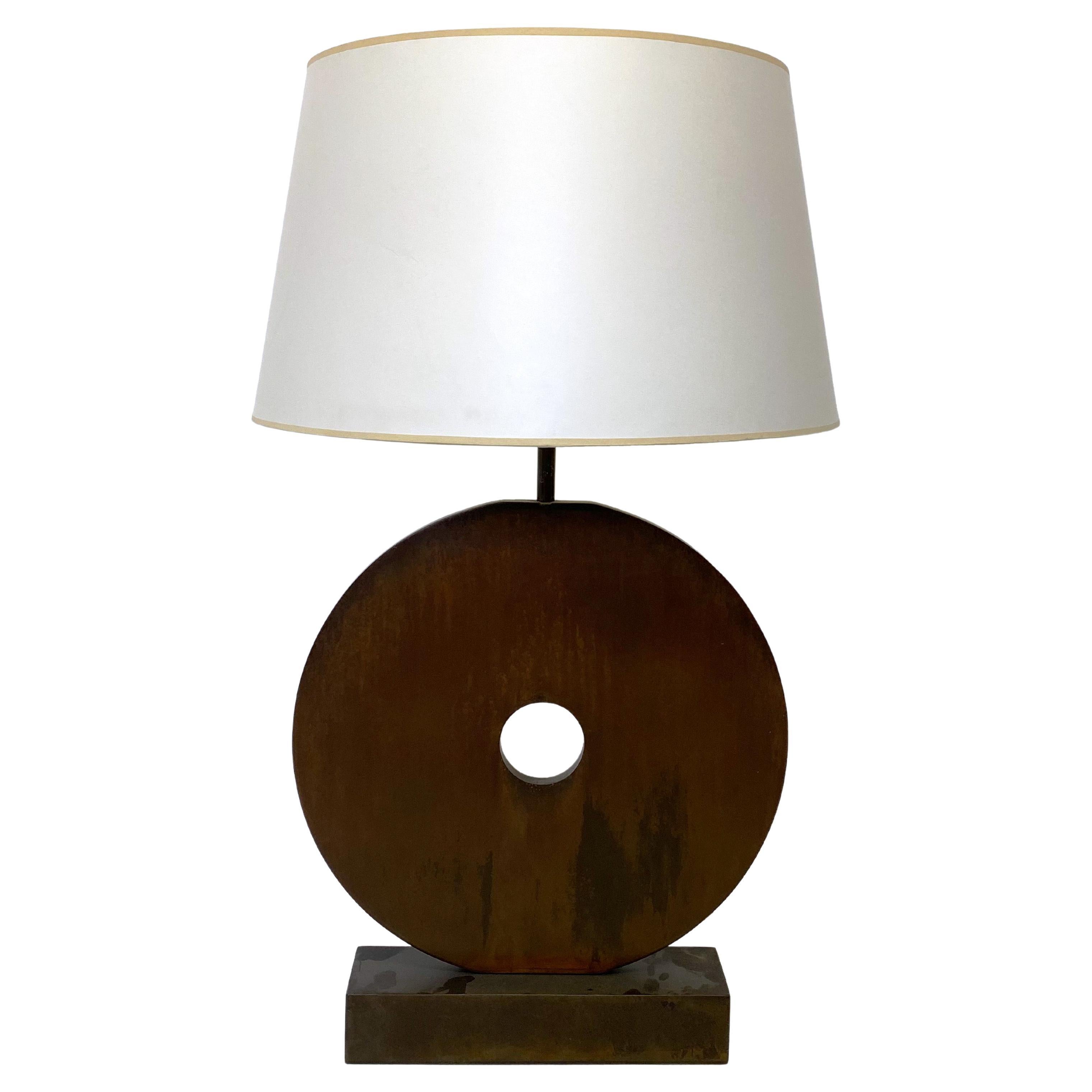 Tringular Iron Lamp Designed by Juan Montoya For Sale at 1stDibs