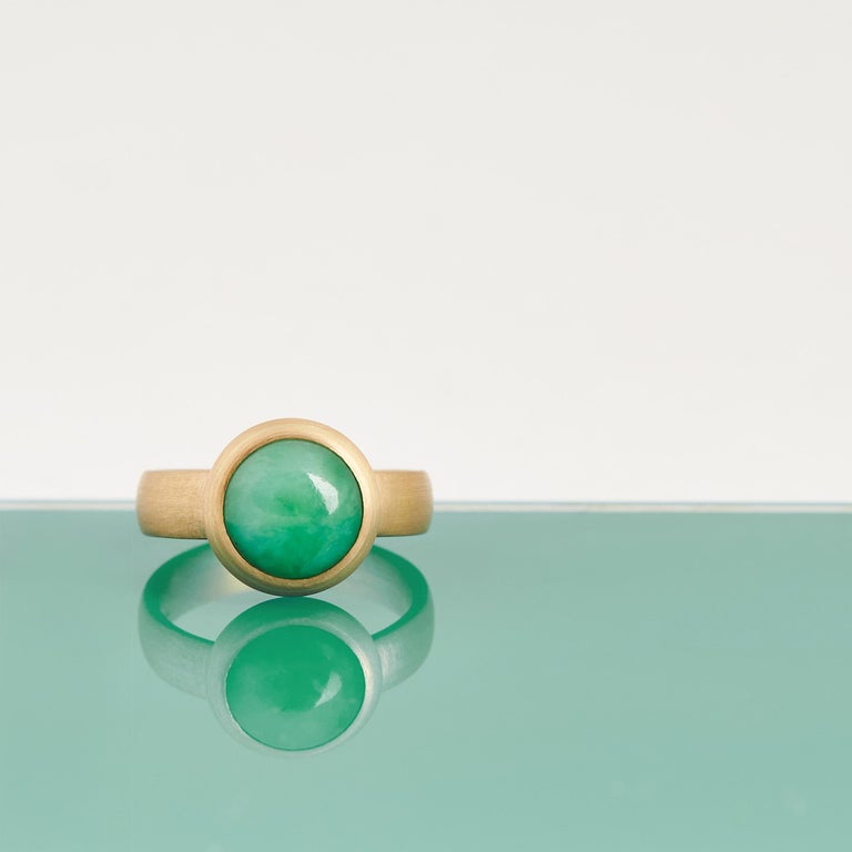 Circular Jade Ring, 22ct Gold For Sale at 1stDibs