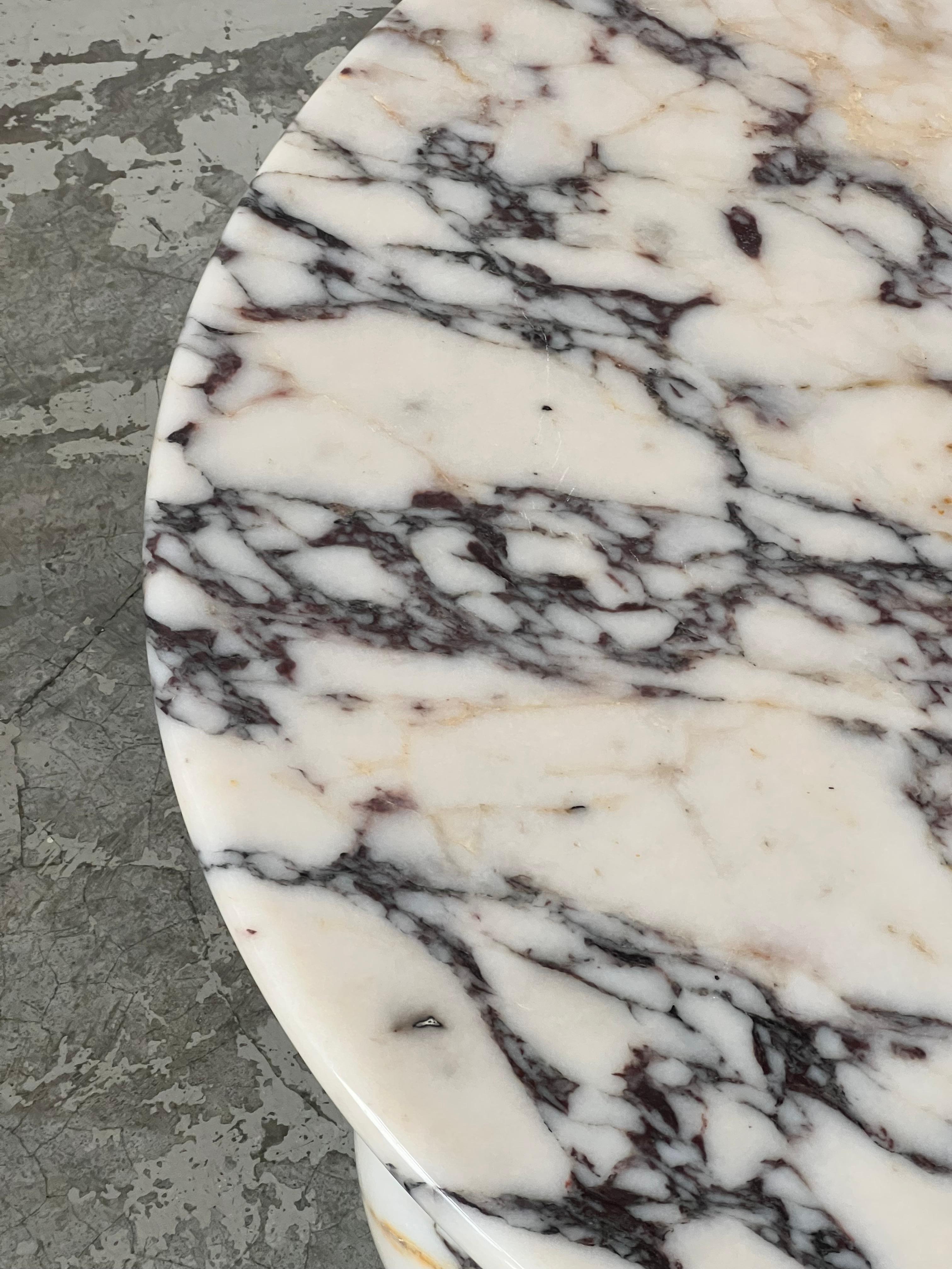 Circular marble coffee table at 1stDibs