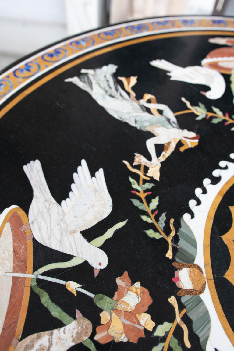 Circular Marble Table Inlaid with Hard Stones of Greek Scenes For Sale ...