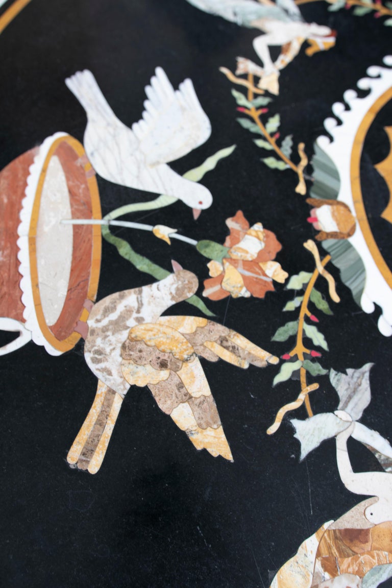 Circular Marble Table Inlaid with Hard Stones of Greek Scenes For Sale ...