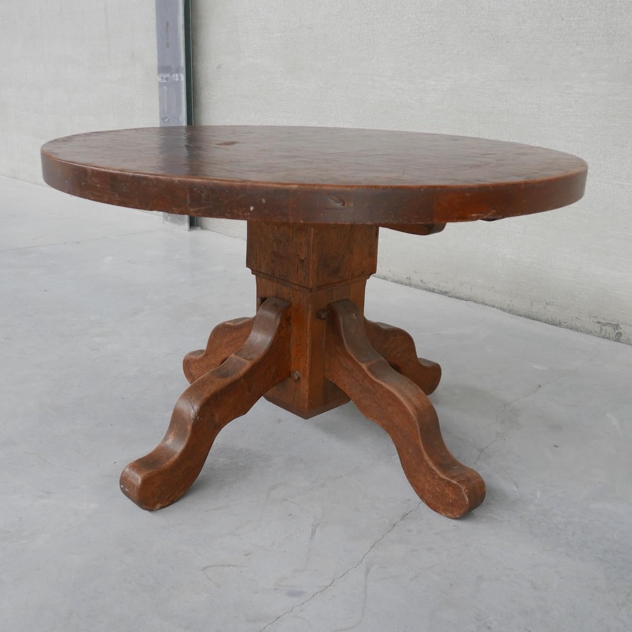 Circular Mid-Century Belgium Dining Table at 1stDibs