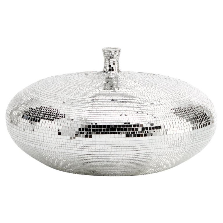 Circular Mirrored Vase in Mosaic For Sale at 1stDibs