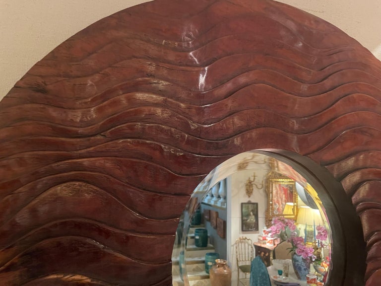 Circular Molave Wood Mirror, Phillipines, 20th Century For Sale at 1stDibs