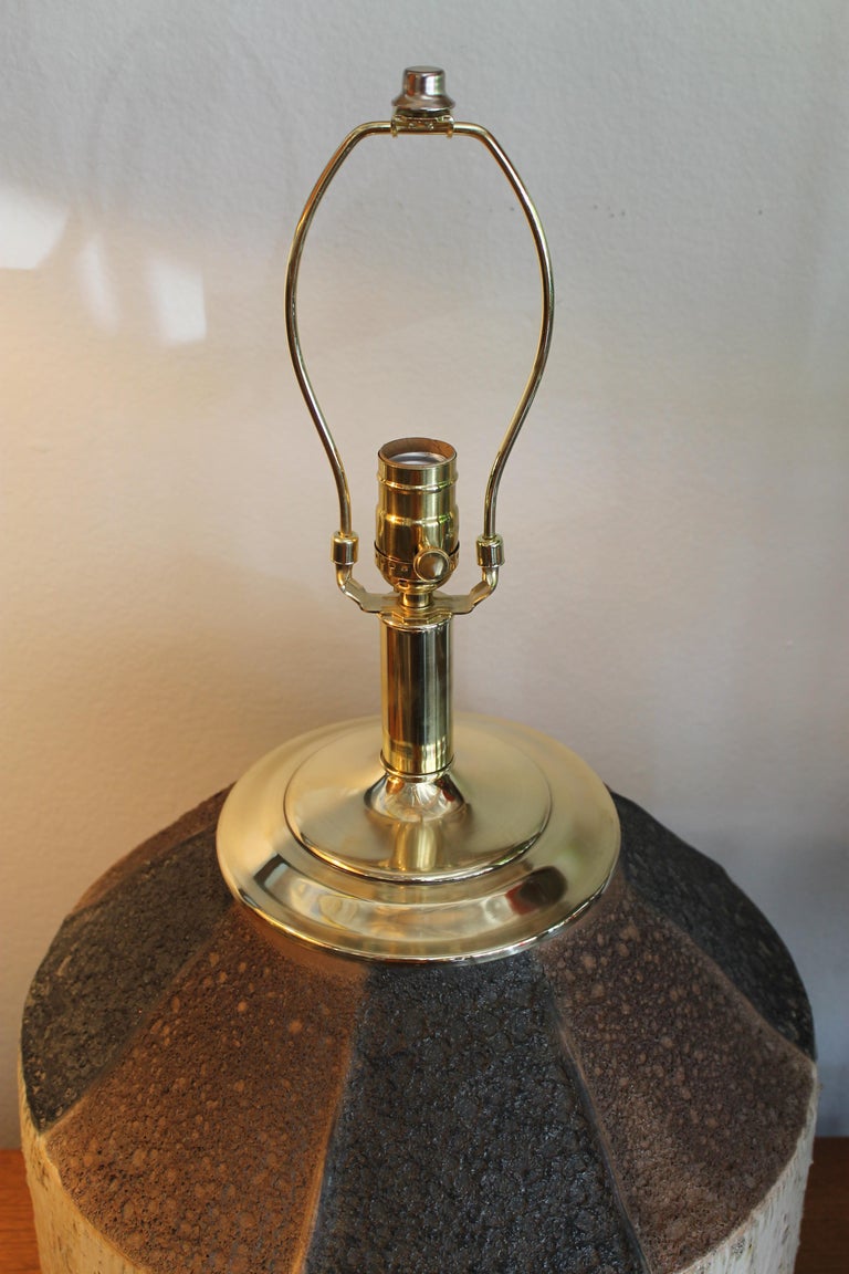 Circular Octagon Pattern Ceramic Lamp For Sale at 1stDibs