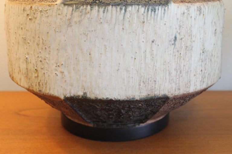 Circular Octagon Pattern Ceramic Lamp For Sale at 1stDibs