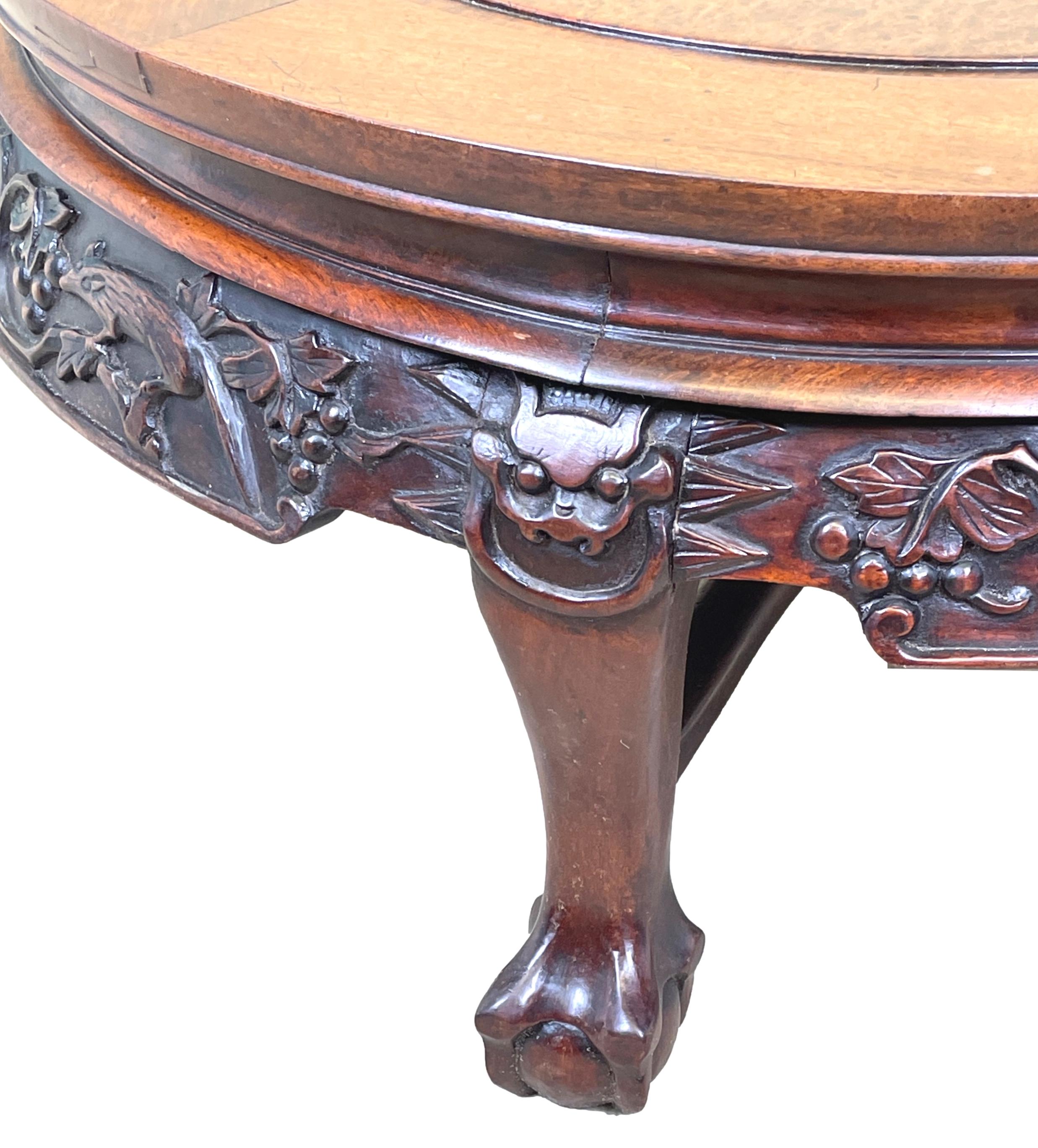 Circular Oriental Hardwood Coffee Table For Sale at 1stDibs