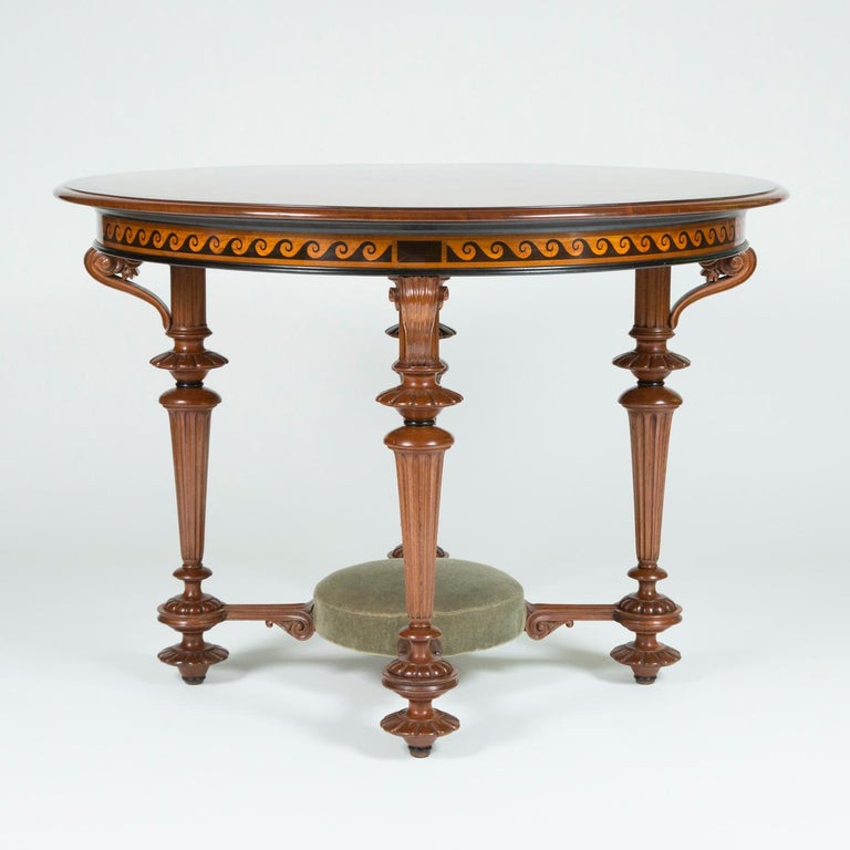 Circular Table Inlaid with Classical Motifs For Sale at 1stDibs