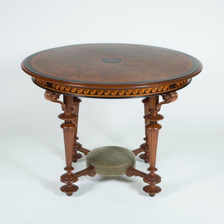 Circular Table Inlaid with Classical Motifs For Sale at 1stDibs