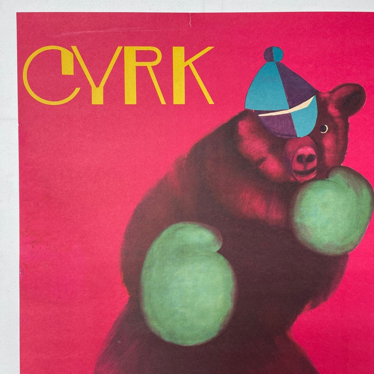 Circus Boxing Bear by Andrzej Onegin-Dabrowski, 1962 Vintage Polish ...