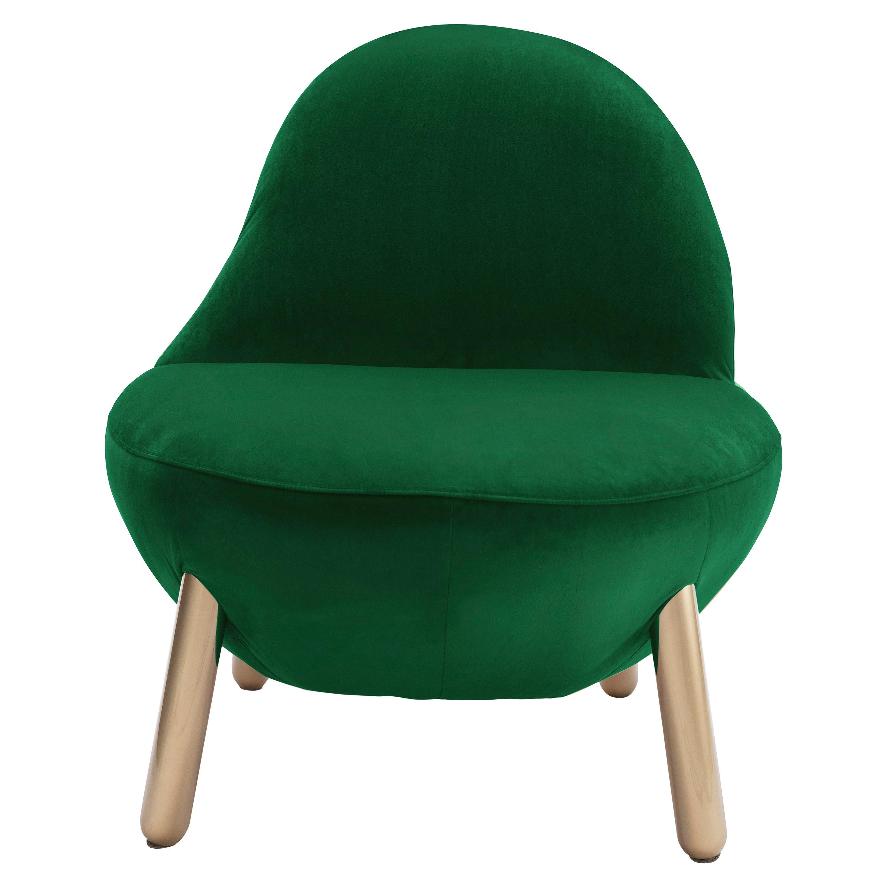 Minimalist Velvet Chair by Tiago Curioni, Brazilian design For Sale at ...