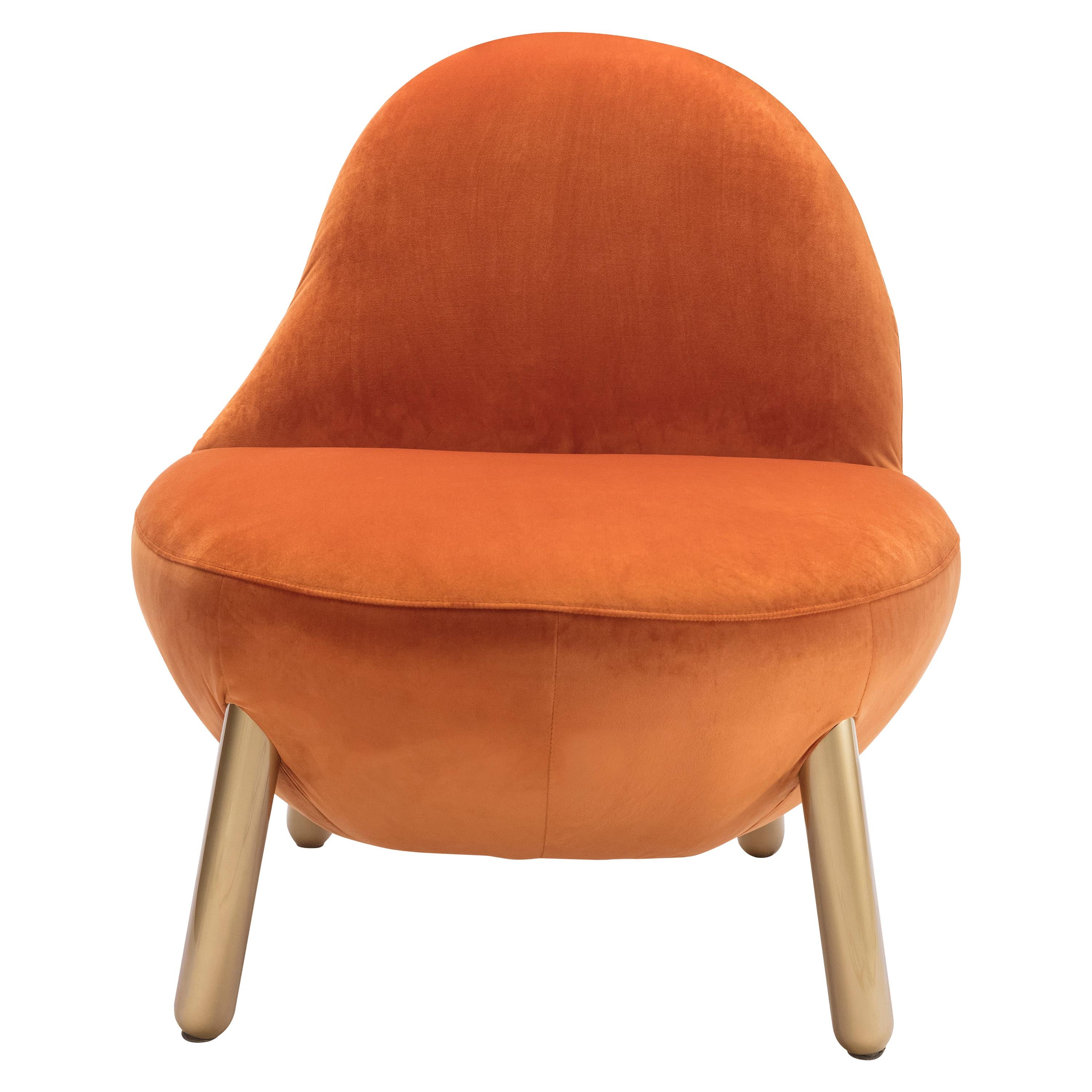 Minimalist Velvet Chair by Tiago Curioni, Brazilian design For Sale at ...