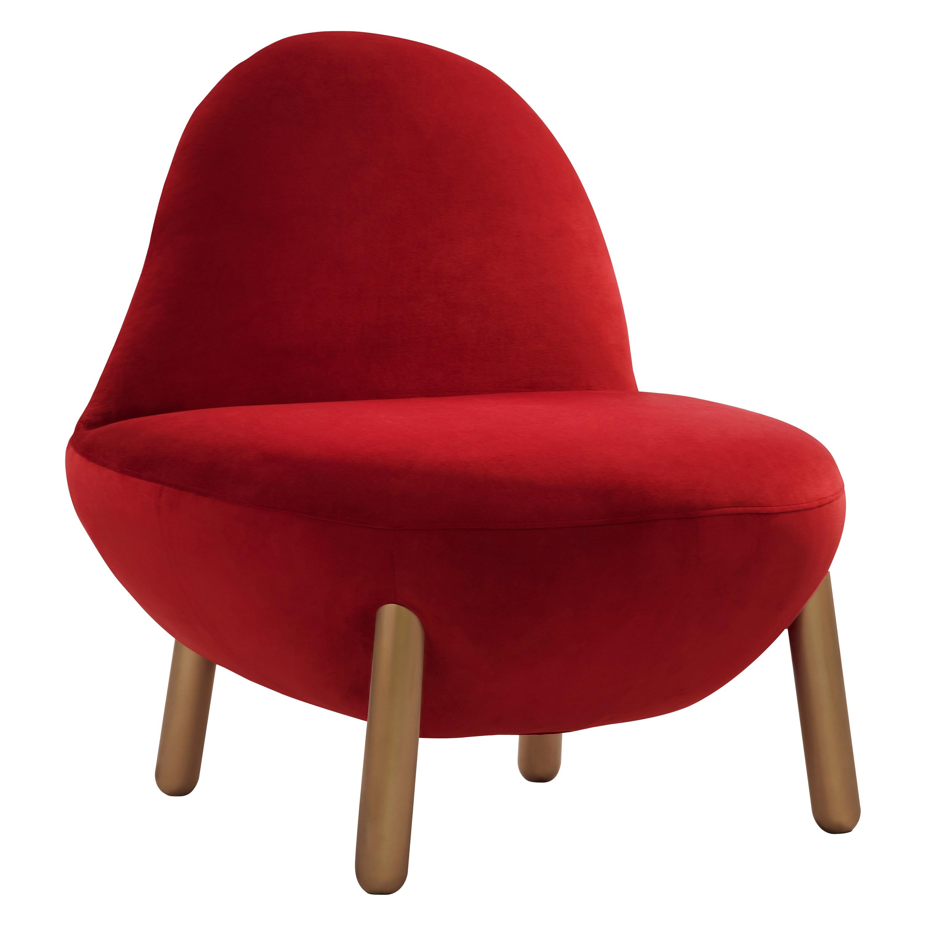 Minimalist Velvet Chair by Tiago Curioni, Brazilian design For Sale at ...