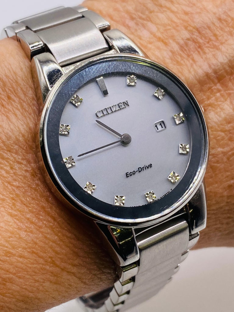 Citizen Eco Dirve Ladies Stainless Steel Watch with Crystal Dial ...