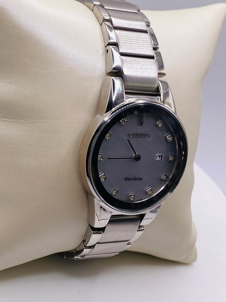 Citizen Eco Dirve Ladies Stainless Steel Watch with Crystal Dial ...