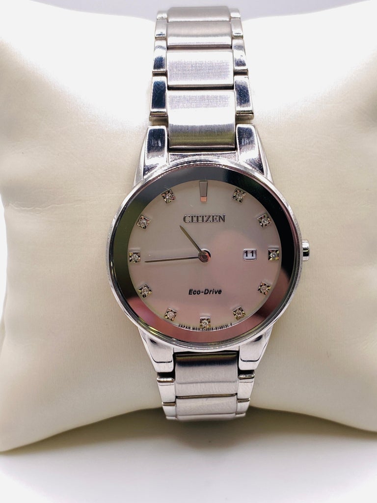 Citizen Eco Dirve Ladies Stainless Steel Watch with Crystal Dial ...