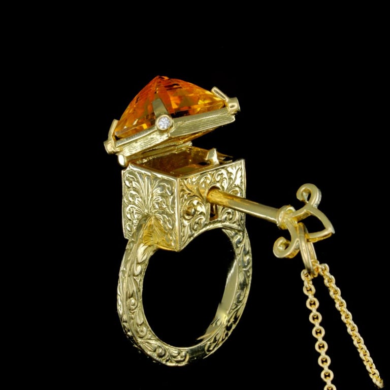 Citrine and Diamond Mystic Chamber Ring at 1stDibs