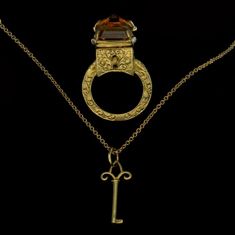 Citrine and Diamond Mystic Chamber Ring at 1stDibs