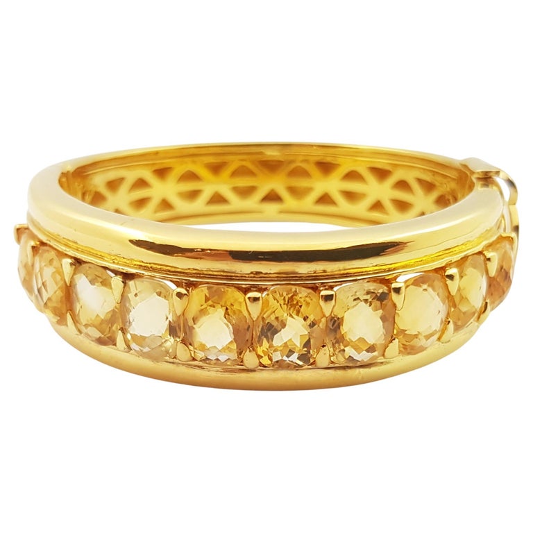 Citrine Bangle set in Silver Settings For Sale at 1stDibs