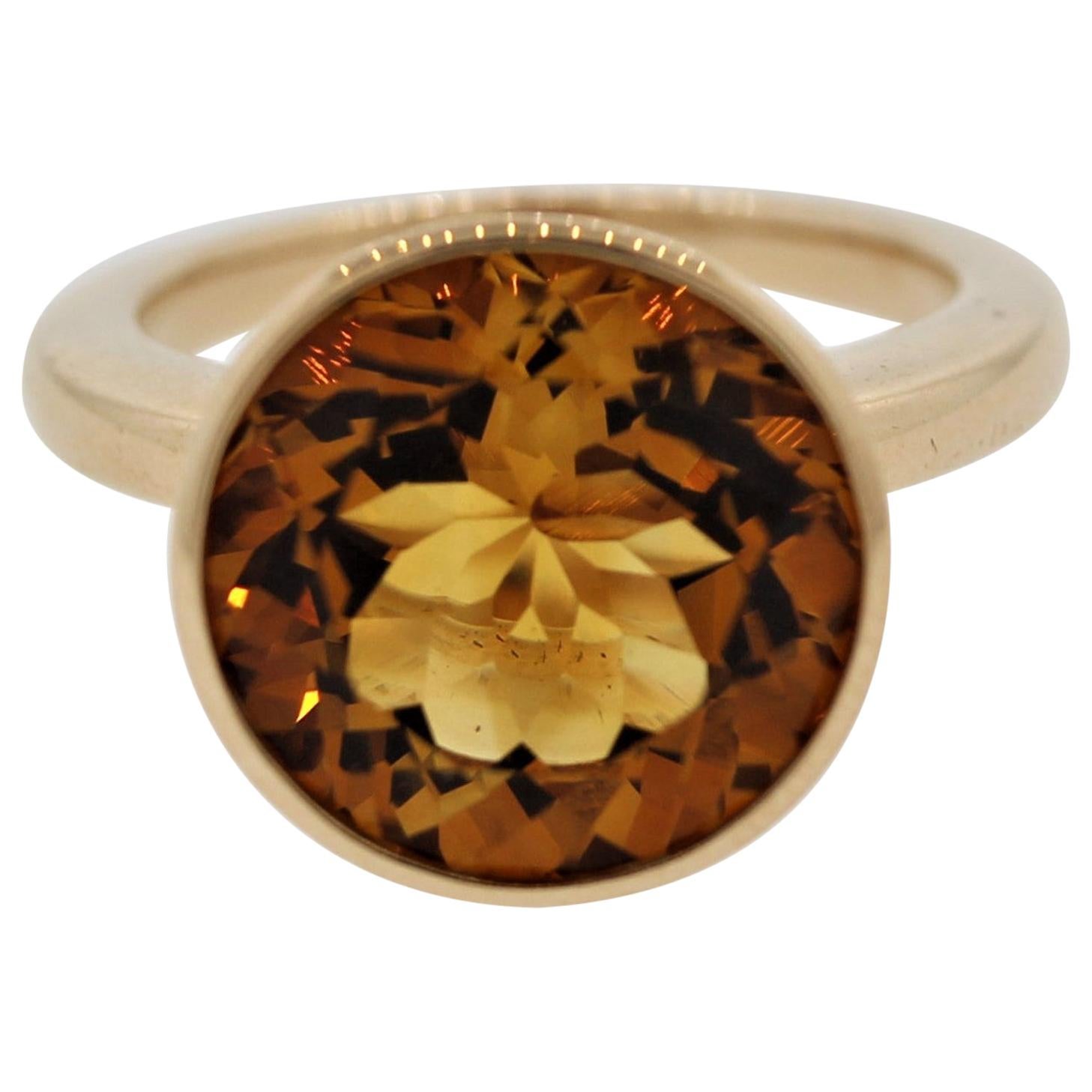 A Gorgeous Antique Micromosaic Ring Set with Faceted Citrines at 1stDibs