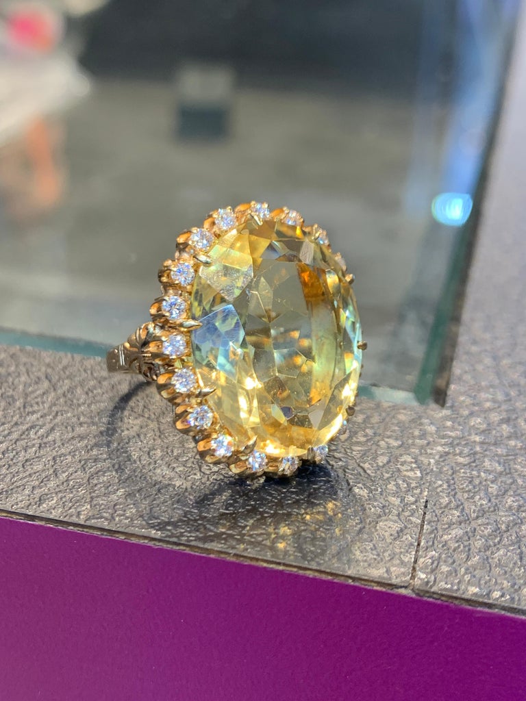 Citrine and Diamond Ring For Sale at 1stDibs