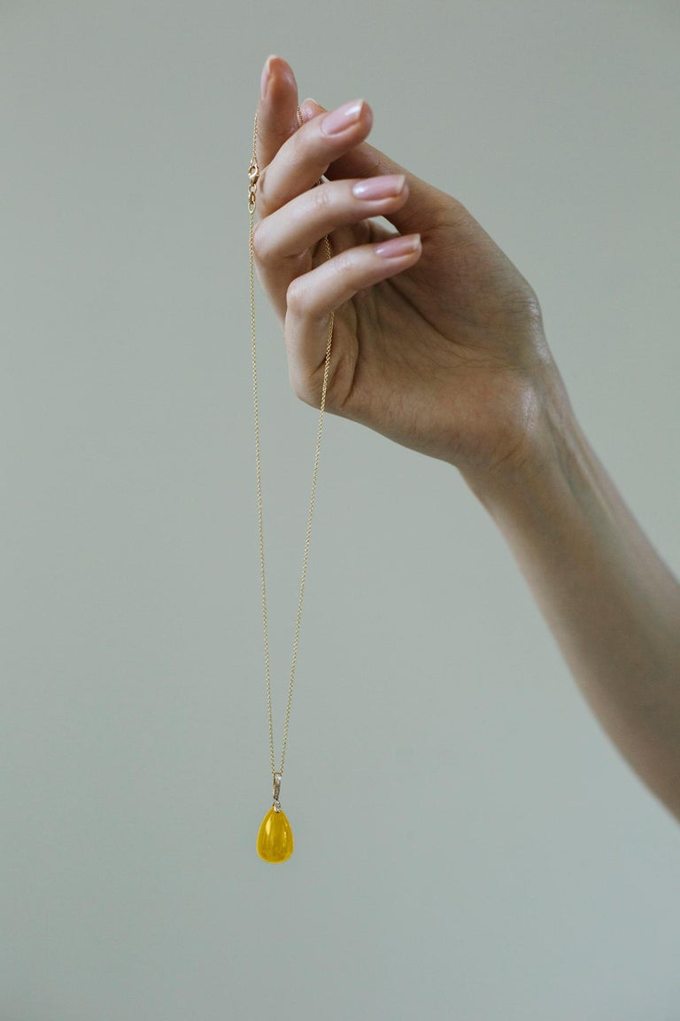 Goshwara Citrine Drop And Diamond Pendant For Sale at 1stDibs