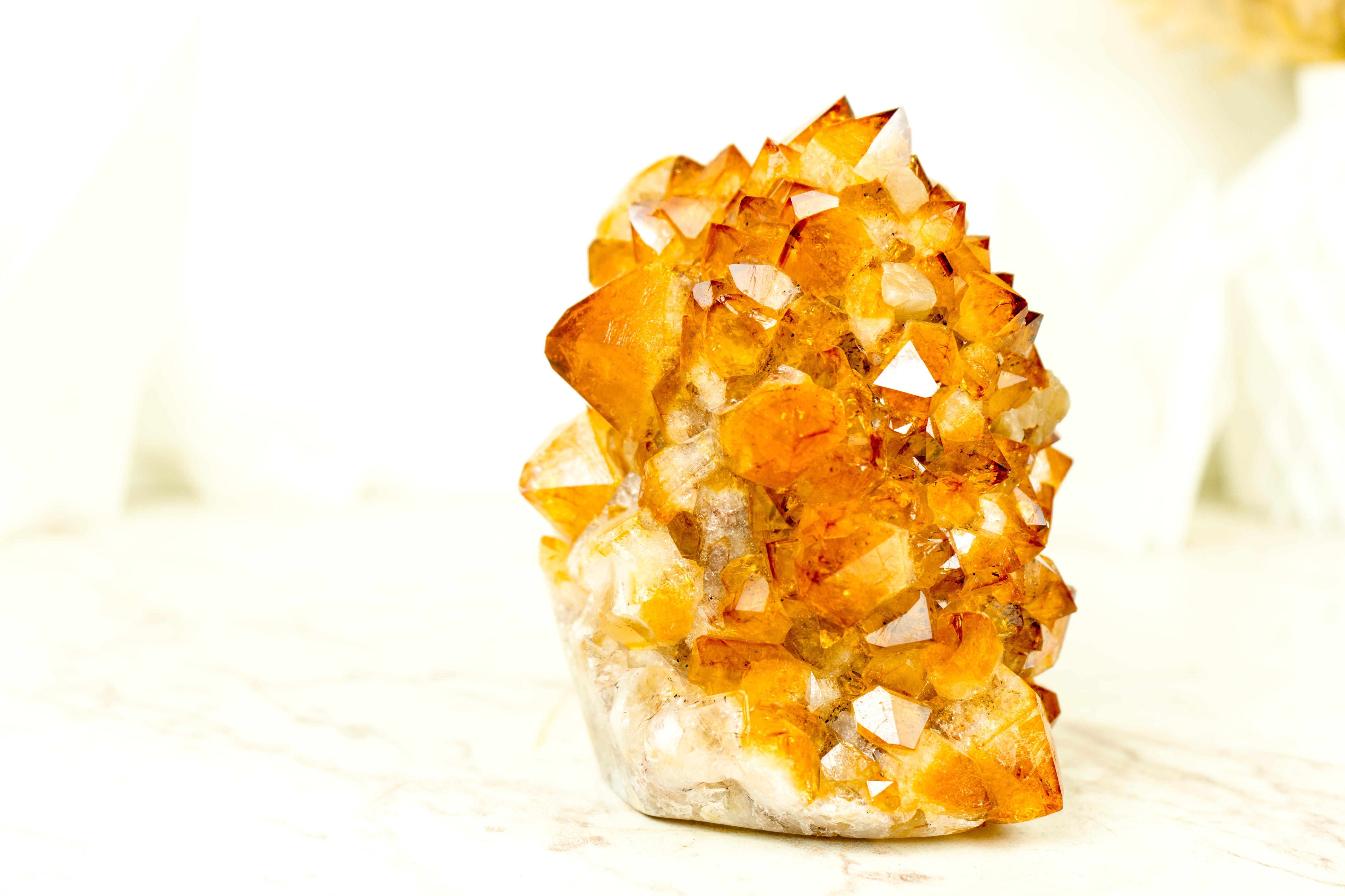 Citrine Flower Rosette Cluster with AAA Golden Orange Druzy For Sale at ...