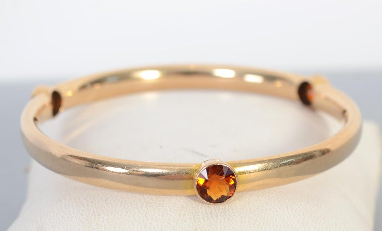 Citrine Gold Bangle Bracelet For Sale at 1stDibs
