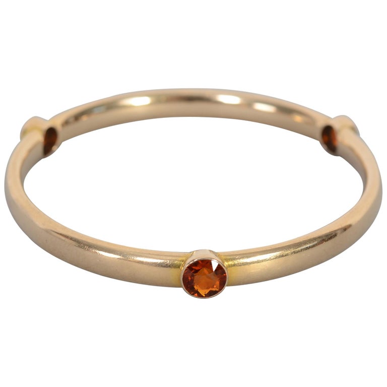 Citrine Gold Bangle Bracelet For Sale at 1stDibs