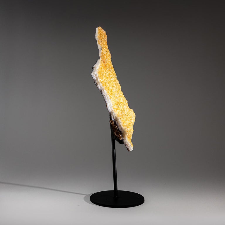 Citrine Quartz Crystal Cluster on Metal Stand For Sale at 1stDibs