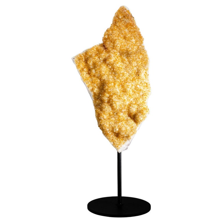 Citrine Quartz Crystal Cluster on Metal Stand For Sale at 1stDibs