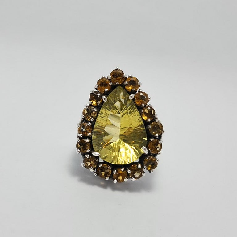Citrine Ring 925 STERLING SILVER Lemon Quartz Natural Gemstones For ...