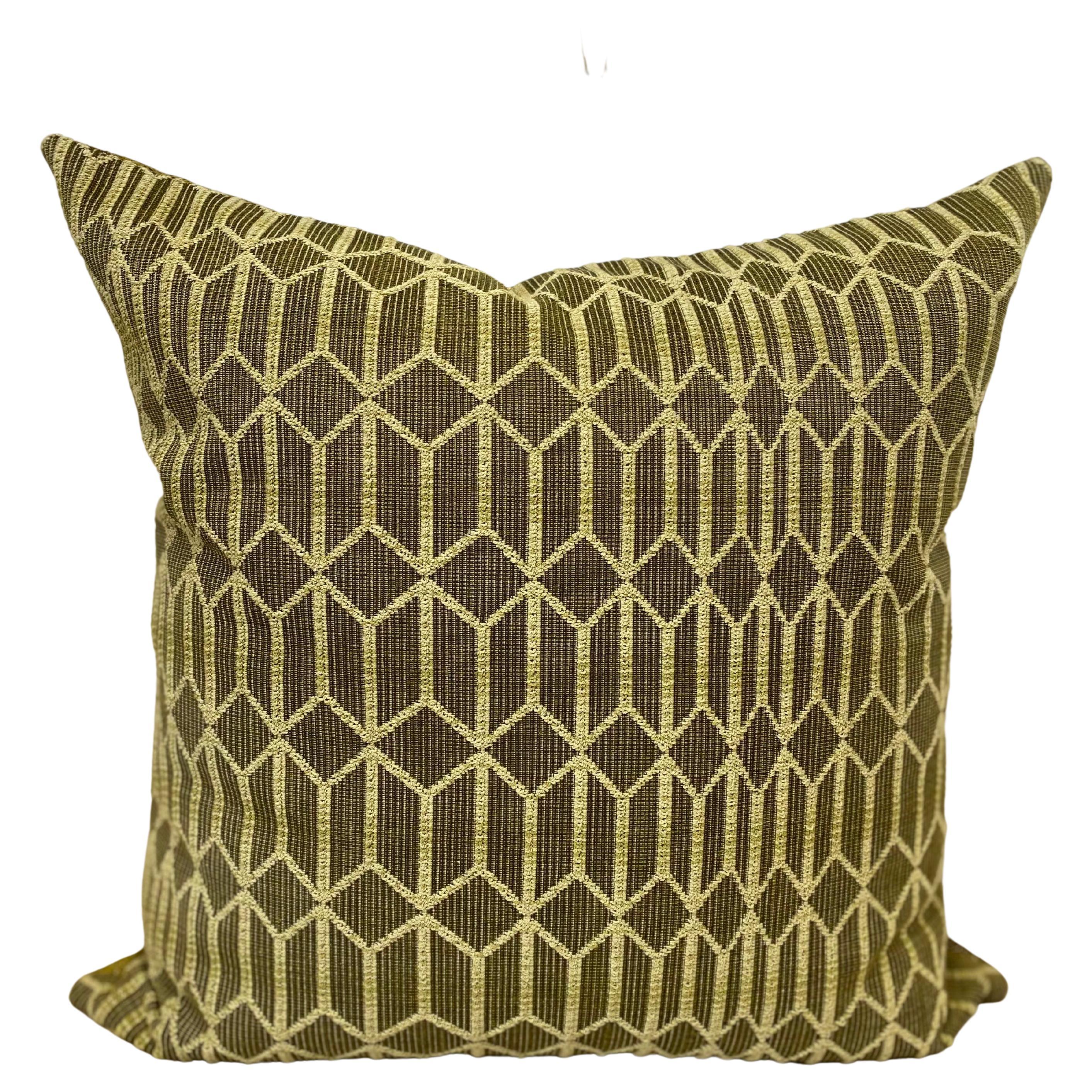 Citron Velvet Cut Out Midcentury Modern Graphic Pattern For Sale at 1stDibs