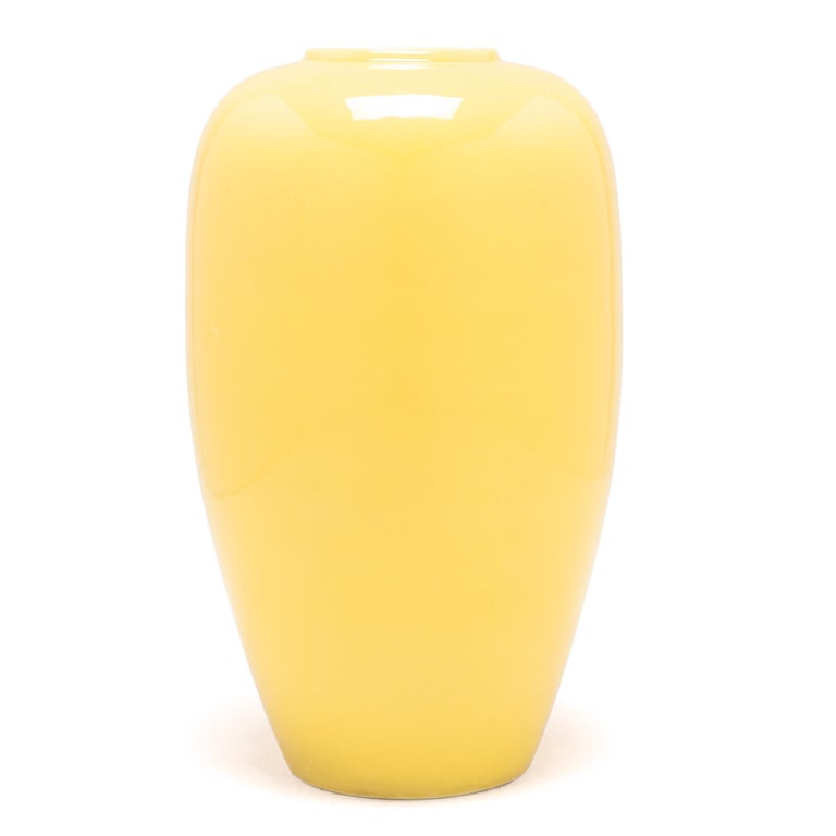 Citron Yellow Tapered Vase at 1stDibs