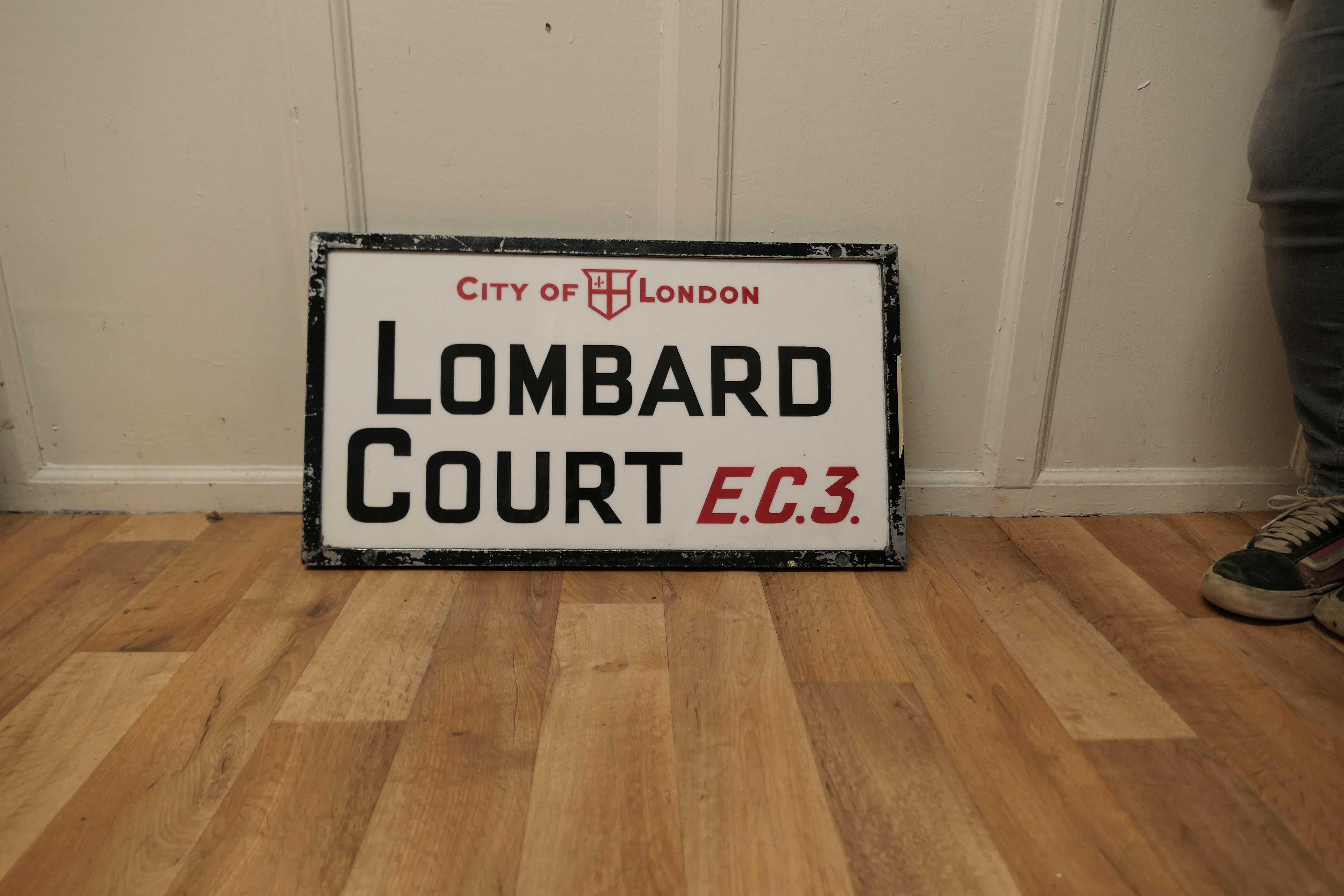City of London Glass Edwardian Street Sign, Lombard Court E.C.3 at ...