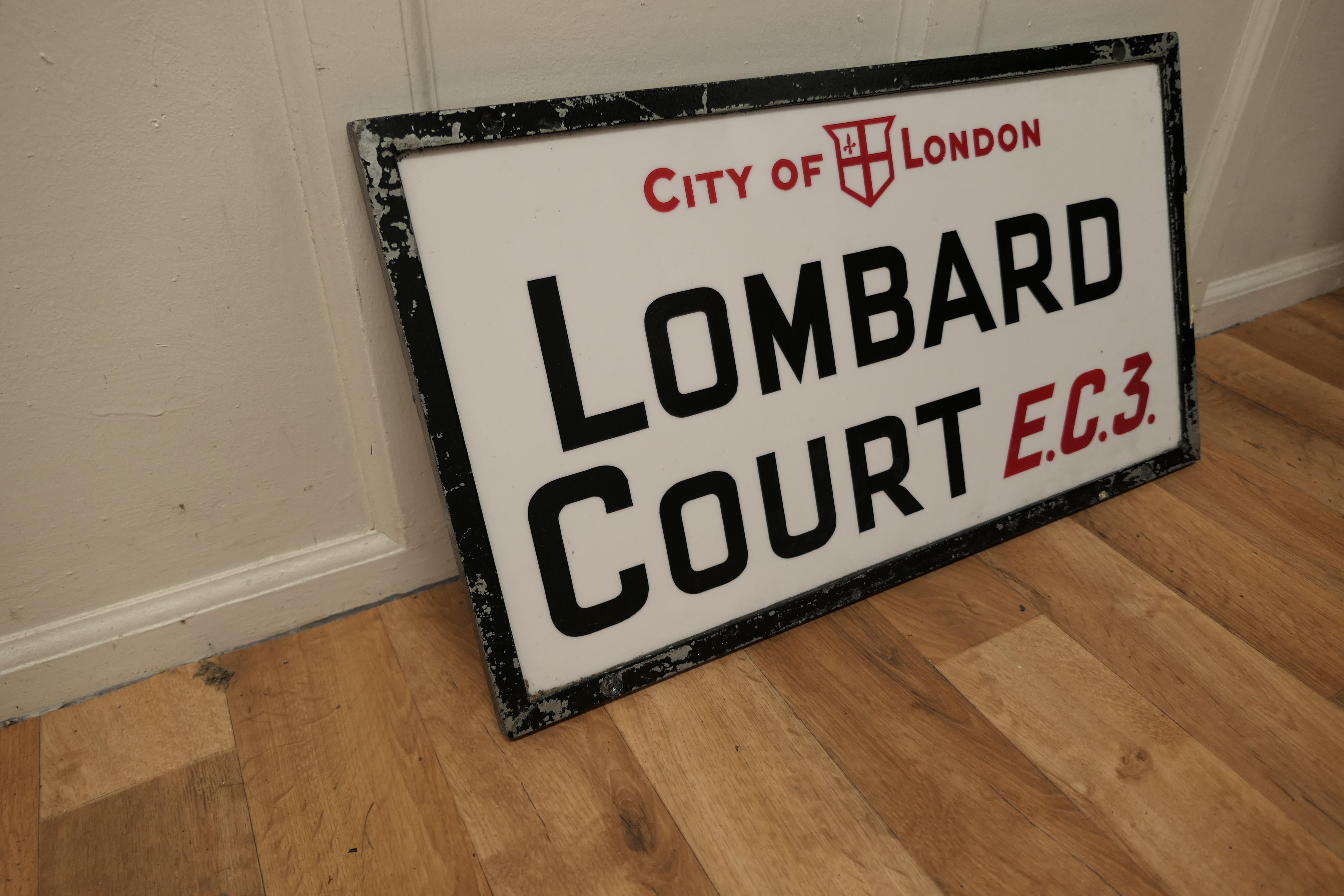 City of London Glass Edwardian Street Sign, Lombard Court E.C.3 at ...
