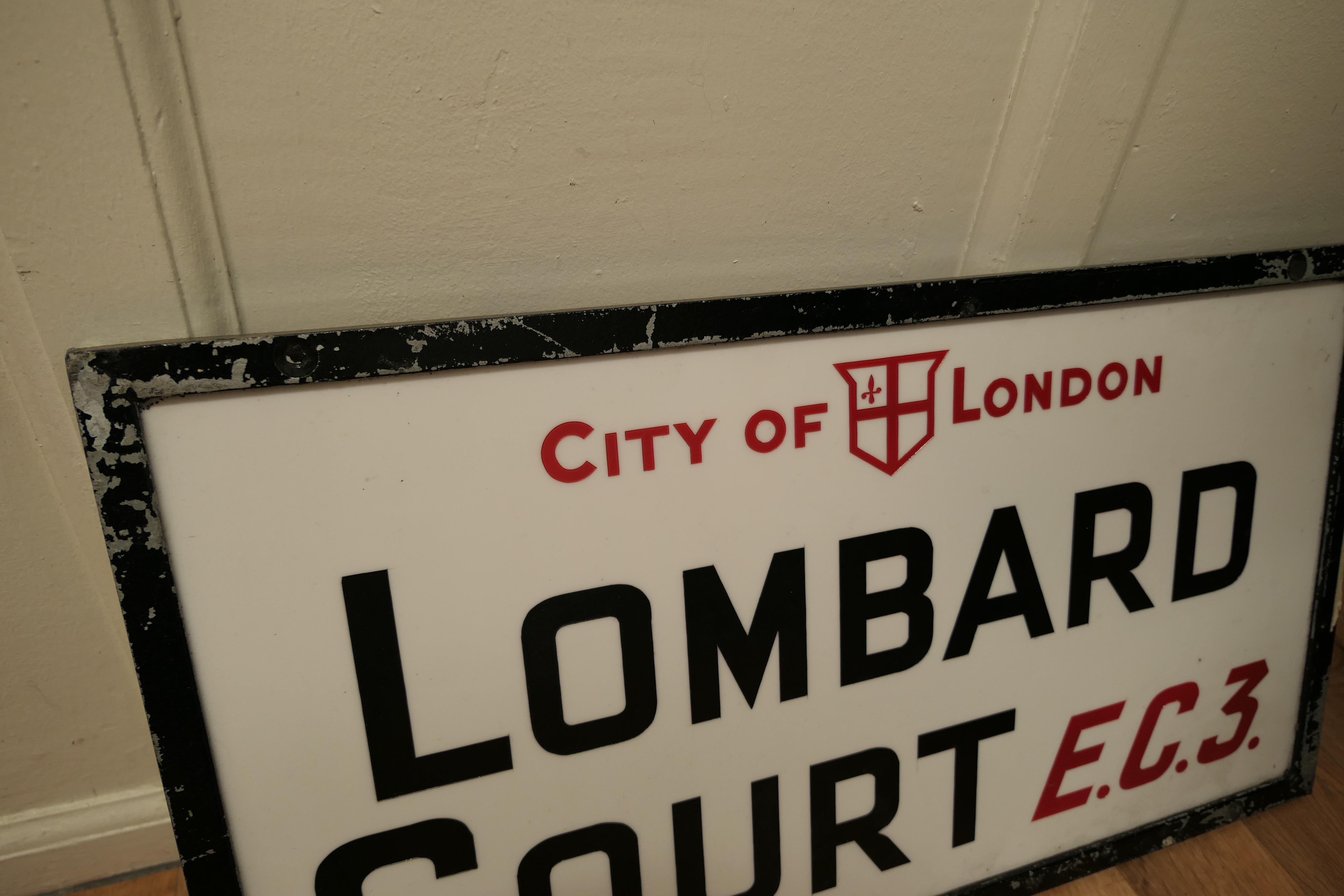 City of London Glass Edwardian Street Sign, Lombard Court E.C.3 at ...