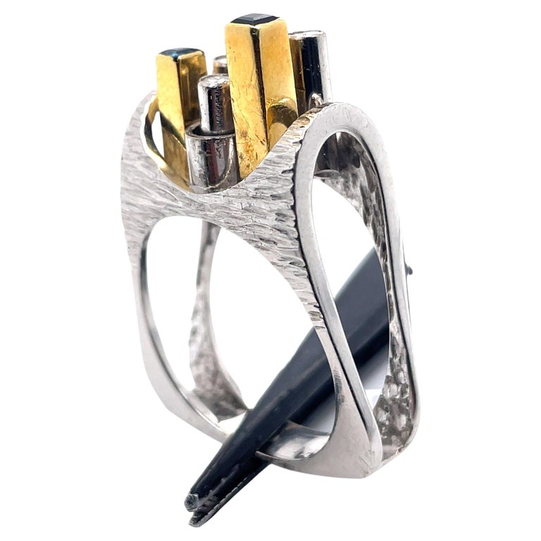 City Skyline Statement Ring-Diamond and Sapphire Ring, 14k Yellow and ...