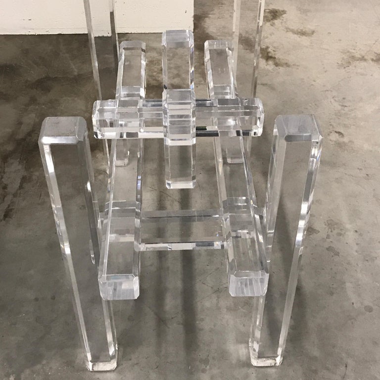 Cityscape Lucite Table Base in the Manner of Charles Hollis Jones For ...