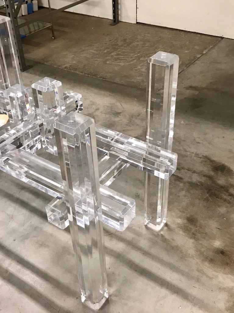 Cityscape Lucite Table Base in the Manner of Charles Hollis Jones For ...