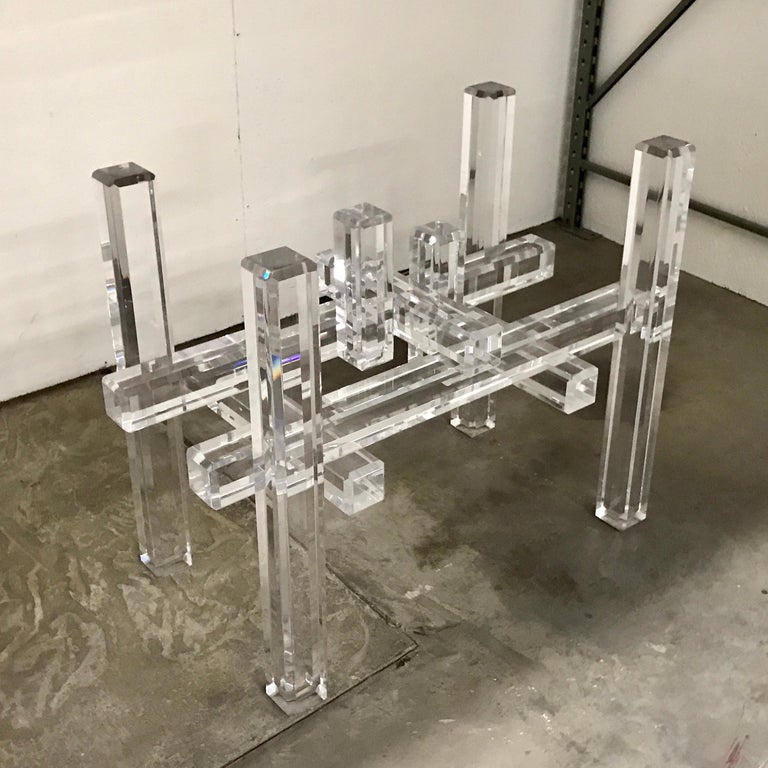 Cityscape Lucite Table Base in the Manner of Charles Hollis Jones For ...