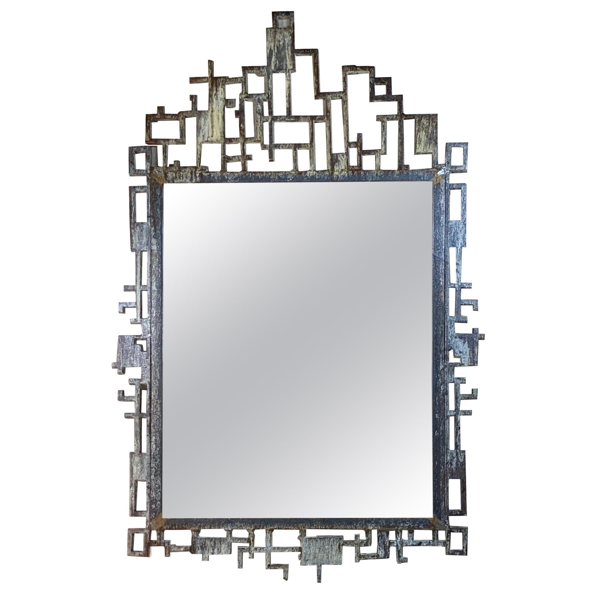 Paul Evans Patchwork Cityscape Wall Hanging Mirror at 1stDibs